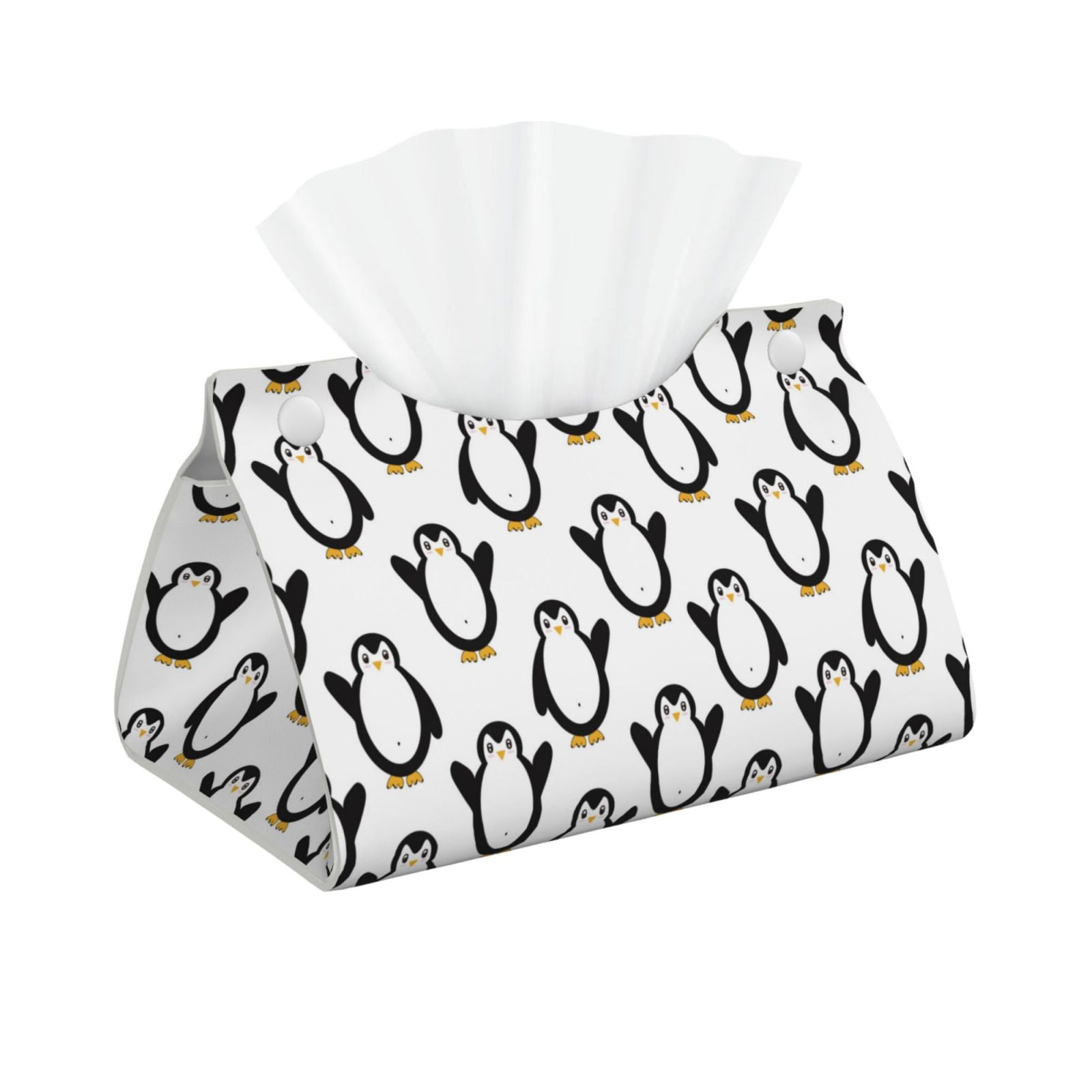 Leather Tissue Box Cover - Lovely penguin A Long PVC Tissue Box Holder ...