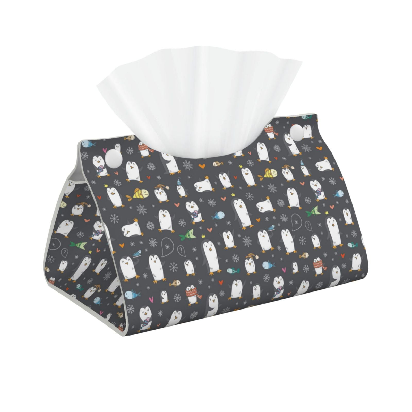 Leather Tissue Box Cover - Lovely penguin Long PVC Tissue Box Holder ...