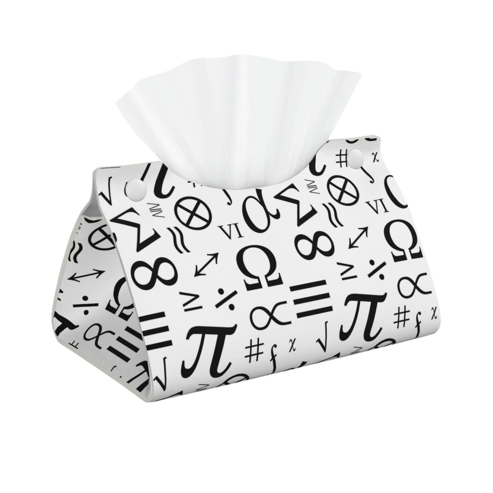 Leather Tissue Box Cover - Math Symbol Print funny Long PVC Tissue Box ...