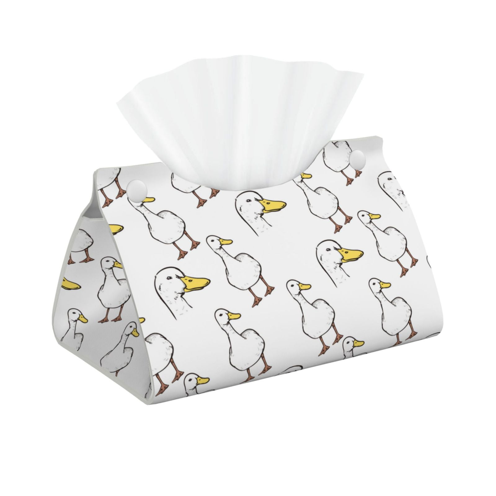 Leather Tissue Box Cover - Minimalist Cute Duck Long PVC Tissue Box ...