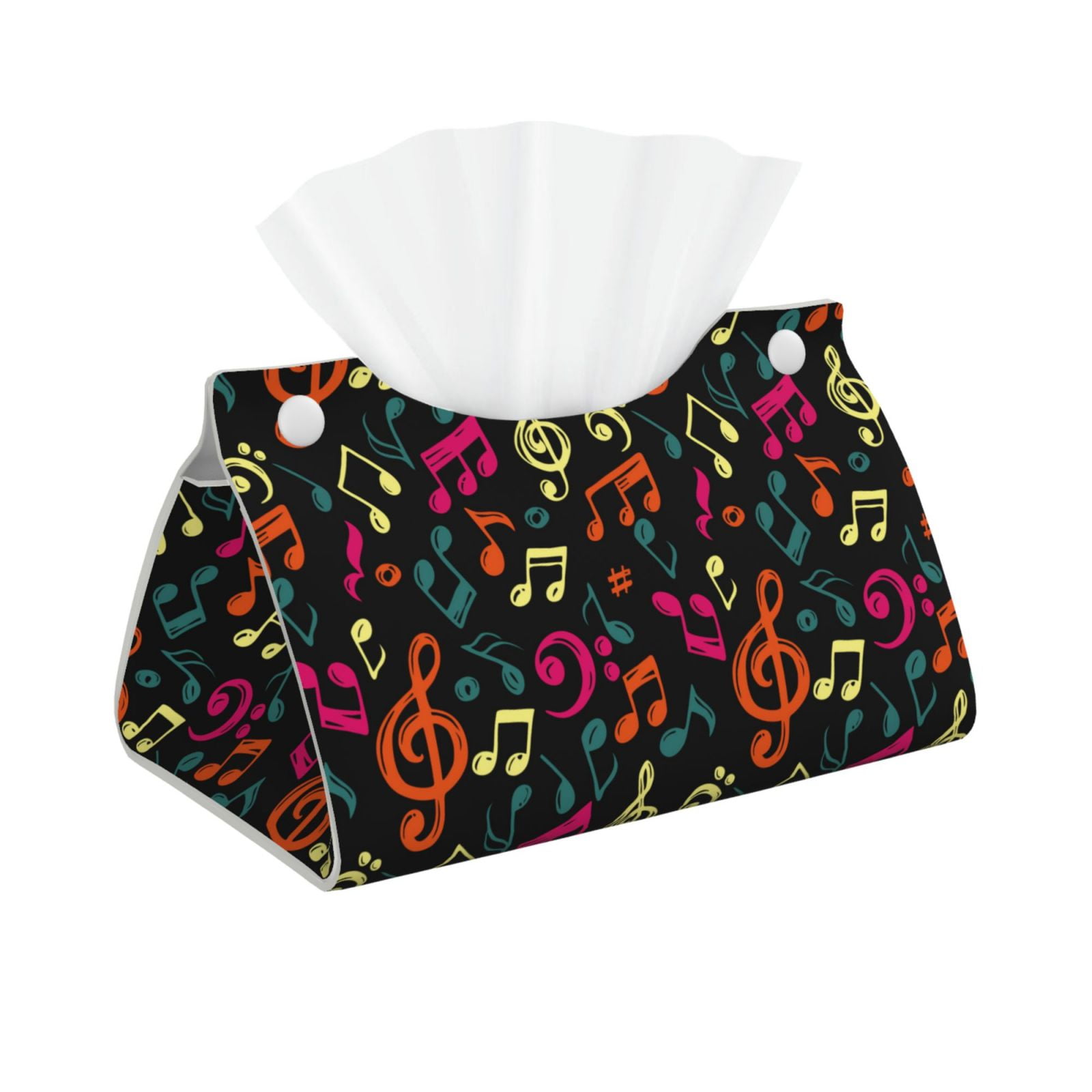 Leather Tissue Box Cover - Music Notes Long PVC Tissue Box Holder for ...