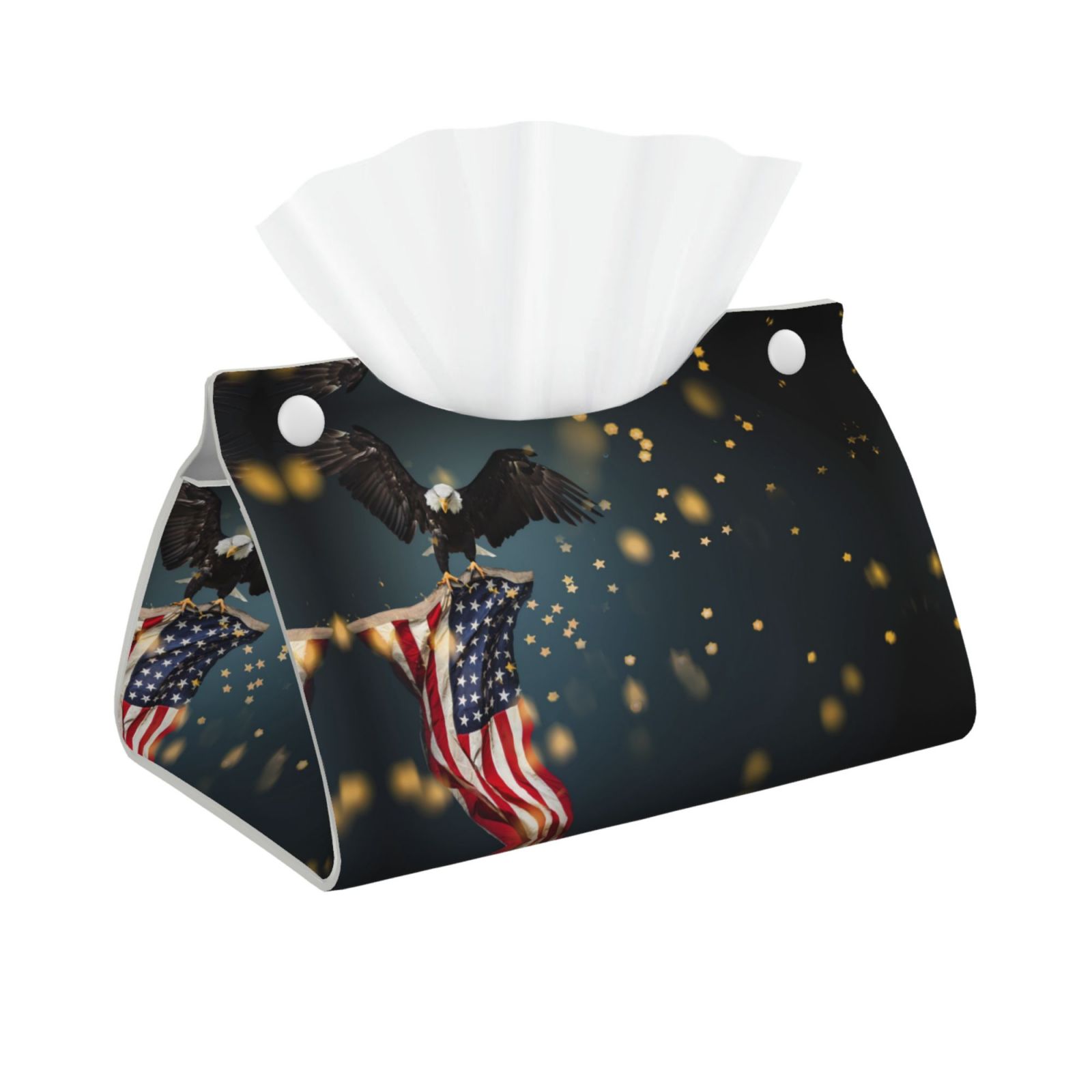 Leather Tissue Box Cover - North American Bald Eagle Long PVC Tissue ...