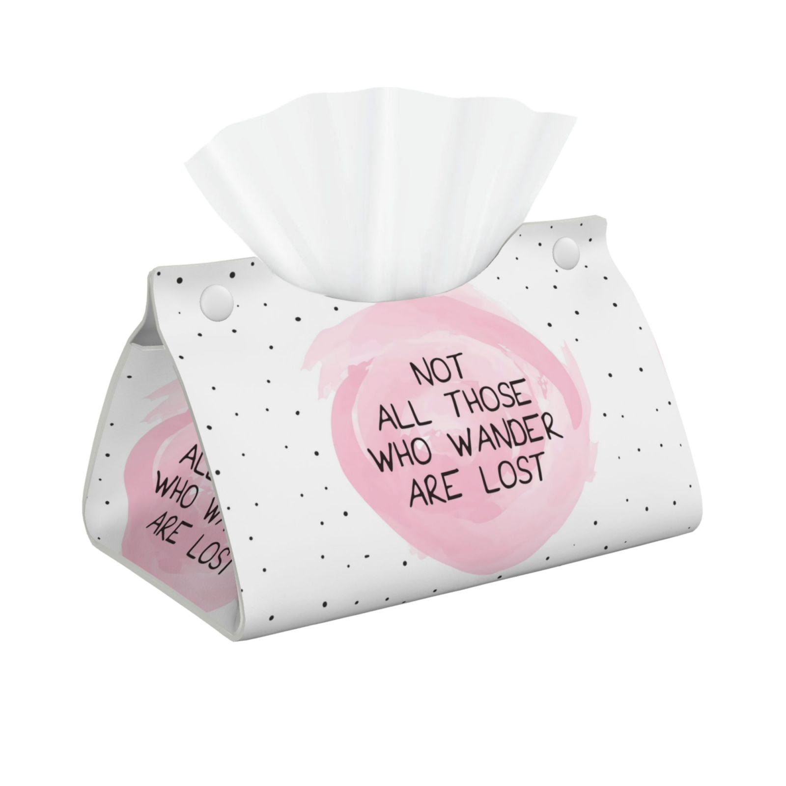 Leather Tissue Box Cover - Not All Those Who Wander Are Lost Long PVC ...