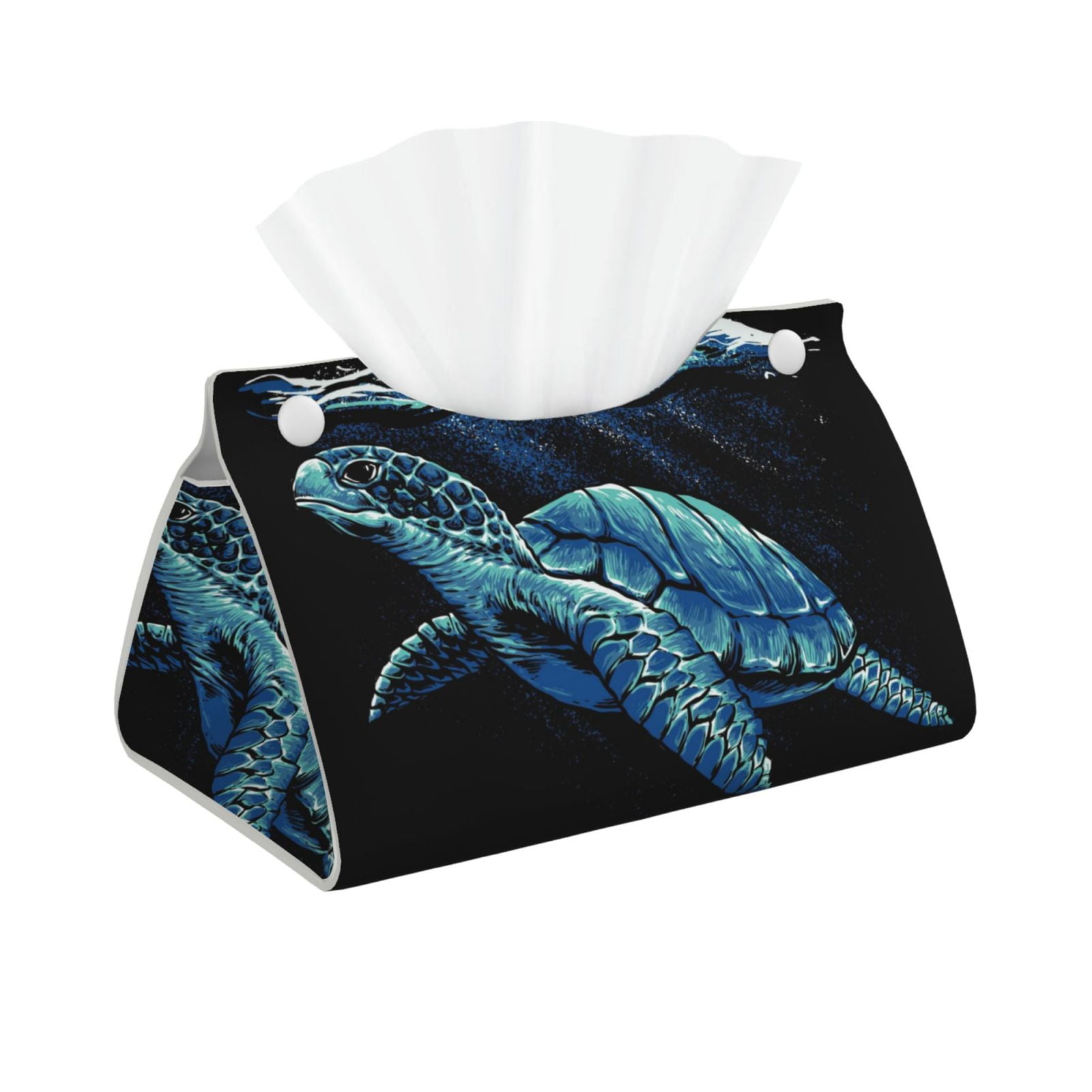 Leather Tissue Box Cover - Ocean Turtle Long PVC Tissue Box Holder for ...