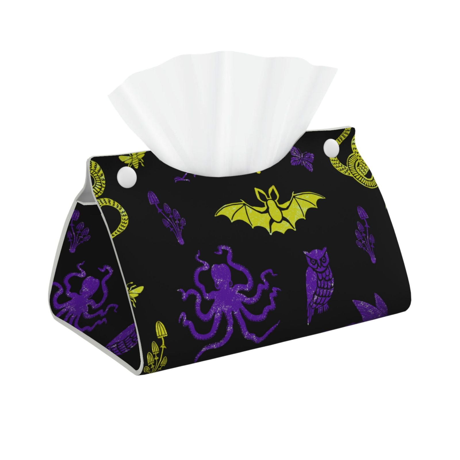 Leather Tissue Box Cover - Octopus Bird Owl Flying Fish Snake Long PVC ...