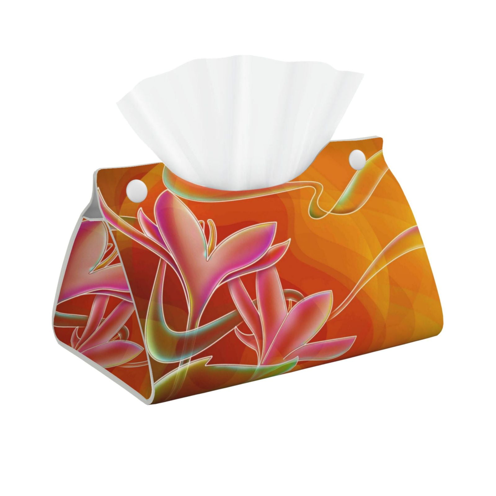 Long Leather Tissue Box Cover - Tissue Box Holder Decorative, Orange ...