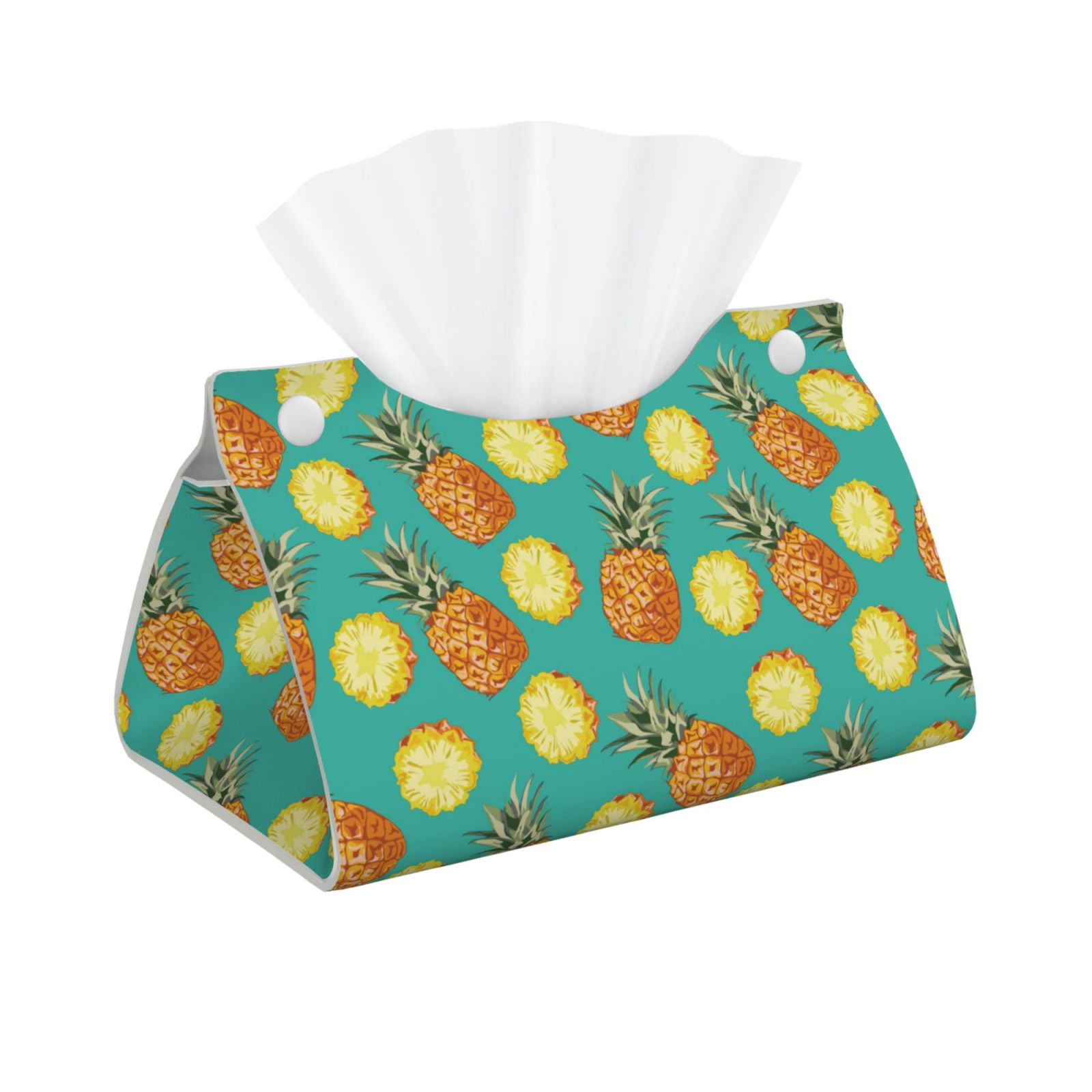 Leather Tissue Box Cover - Orange Pineapple Long PVC Tissue Box Holder ...