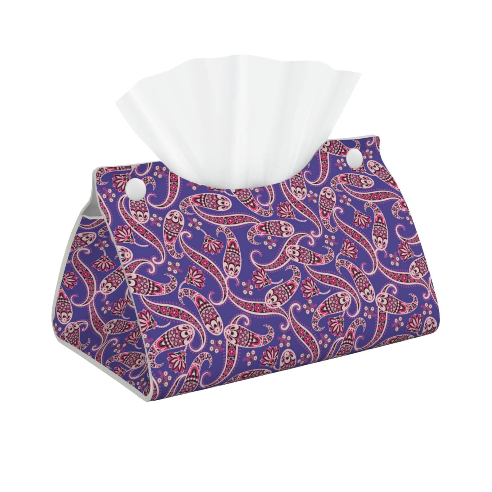 Leather Tissue Box Cover - Paisley Pattern No.90121 Long PVC Tissue Box ...