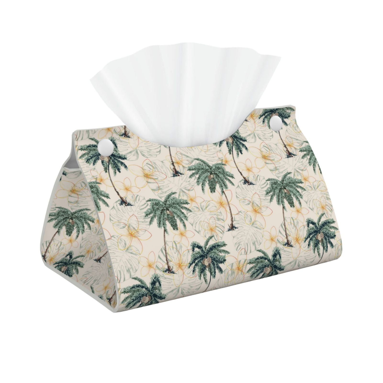 Leather Tissue Box Cover - Palm tree_AC Long PVC Tissue Box Holder for ...