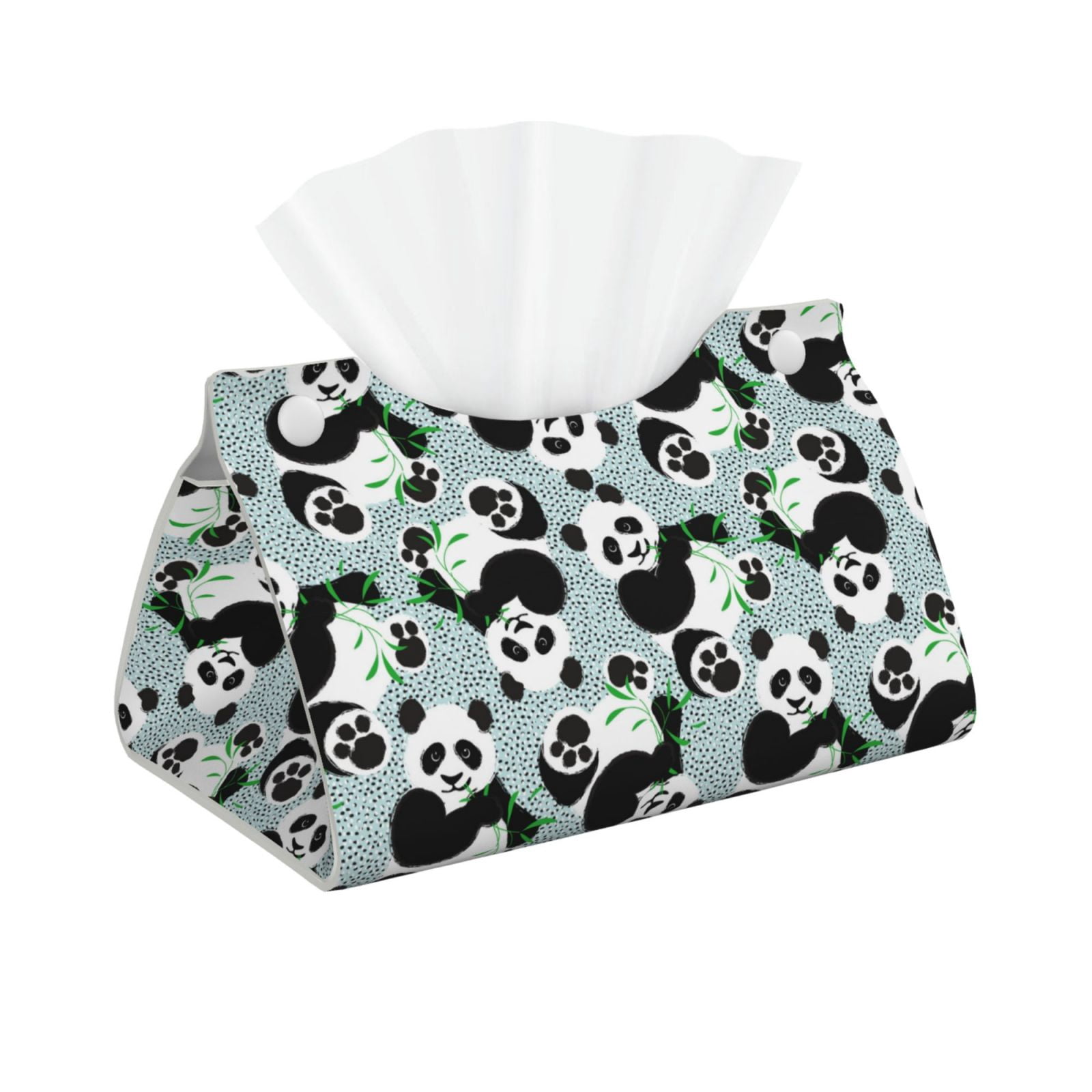 Leather Tissue Box Cover - Panda And Eucalyptus Long PVC Tissue Box ...