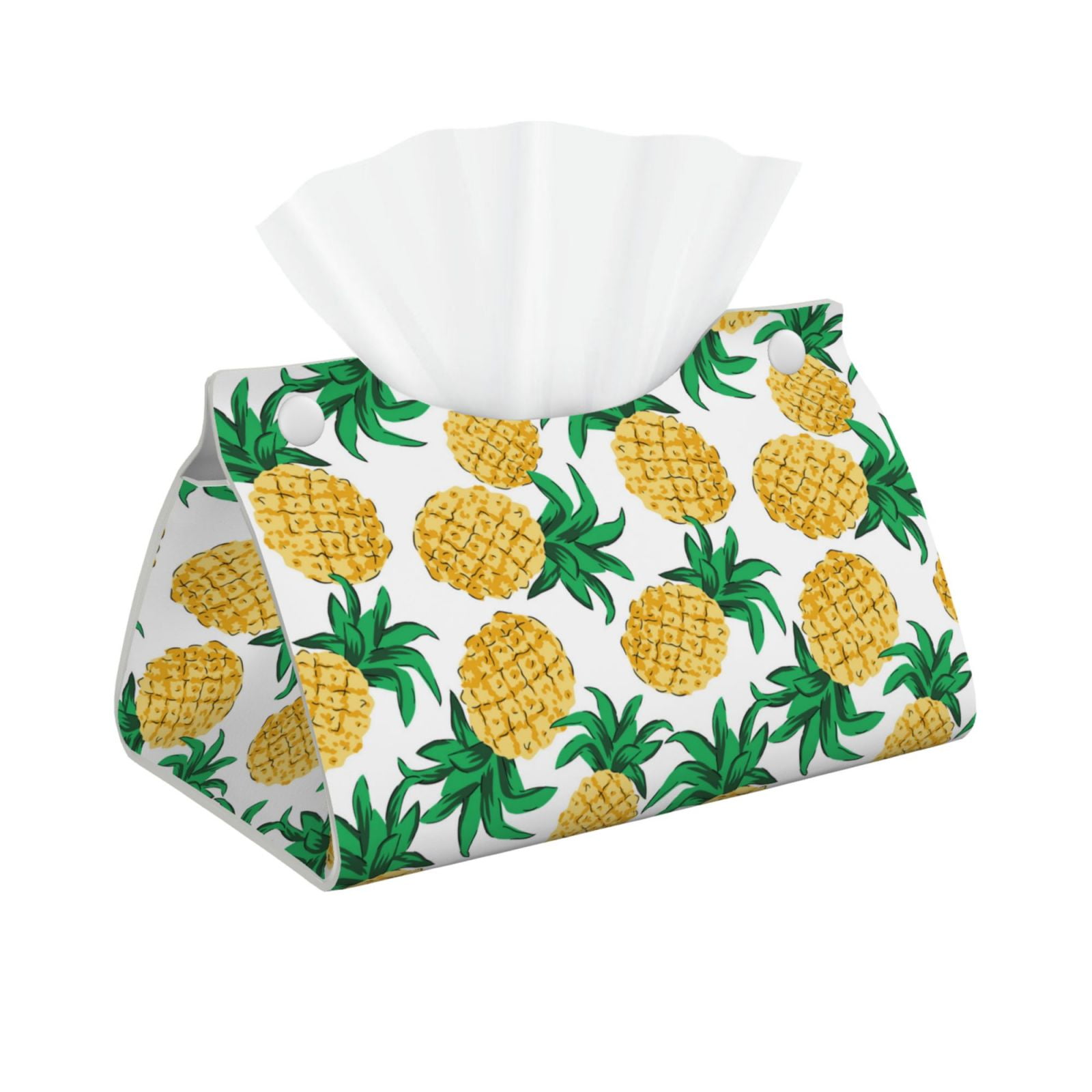 Leather Tissue Box Cover - Pineapple Long PVC Tissue Box Holder for ...