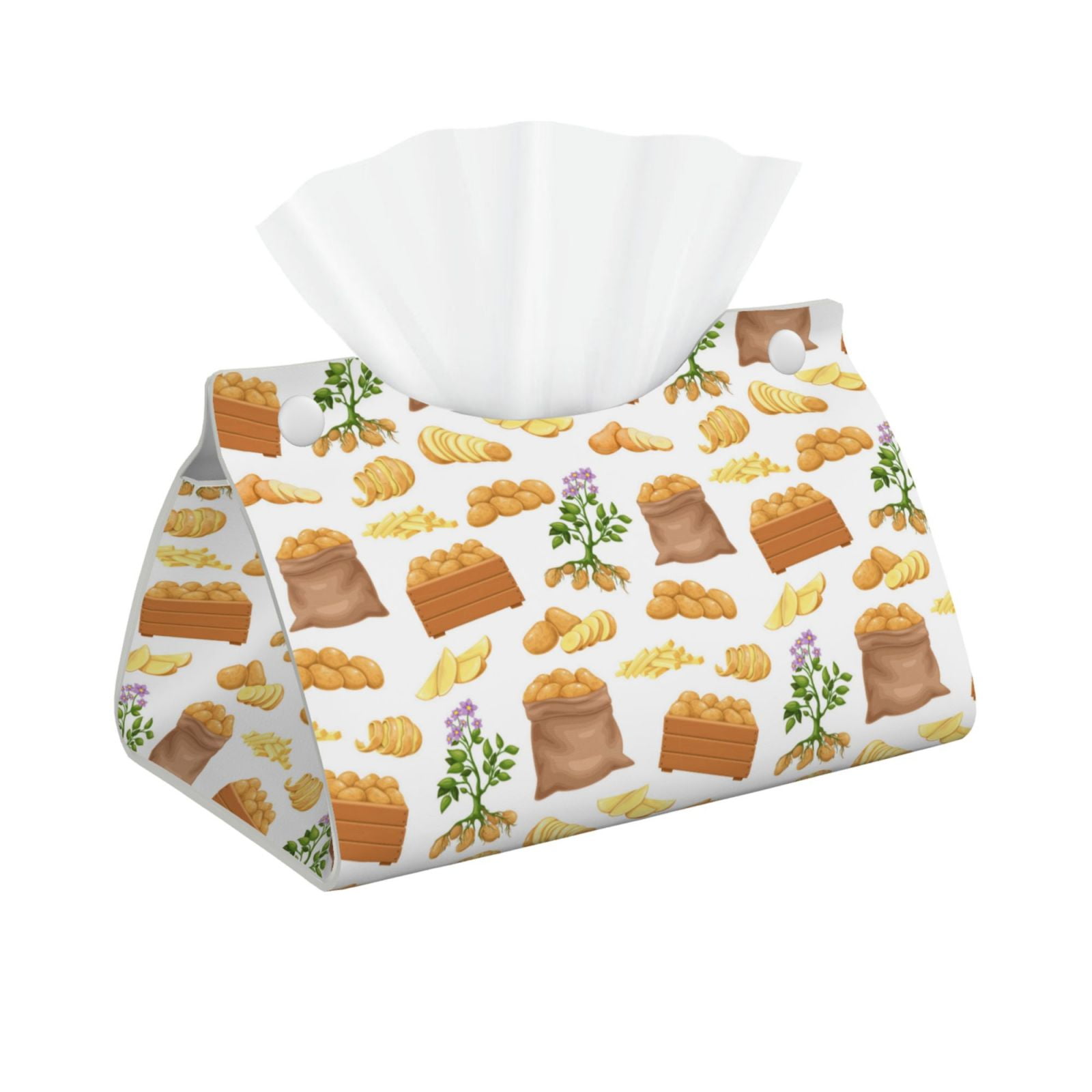 Leather Tissue Box Cover - Potato Countryside Long PVC Tissue Box ...