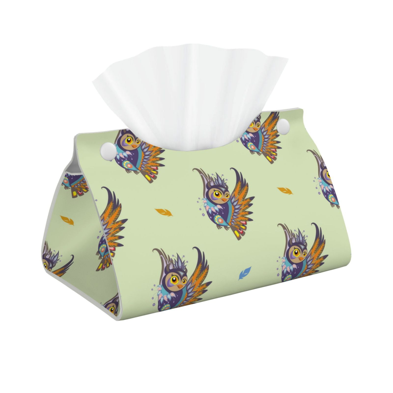 Leather Tissue Box Cover - Quirky Owl Long PVC Tissue Box Holder for ...