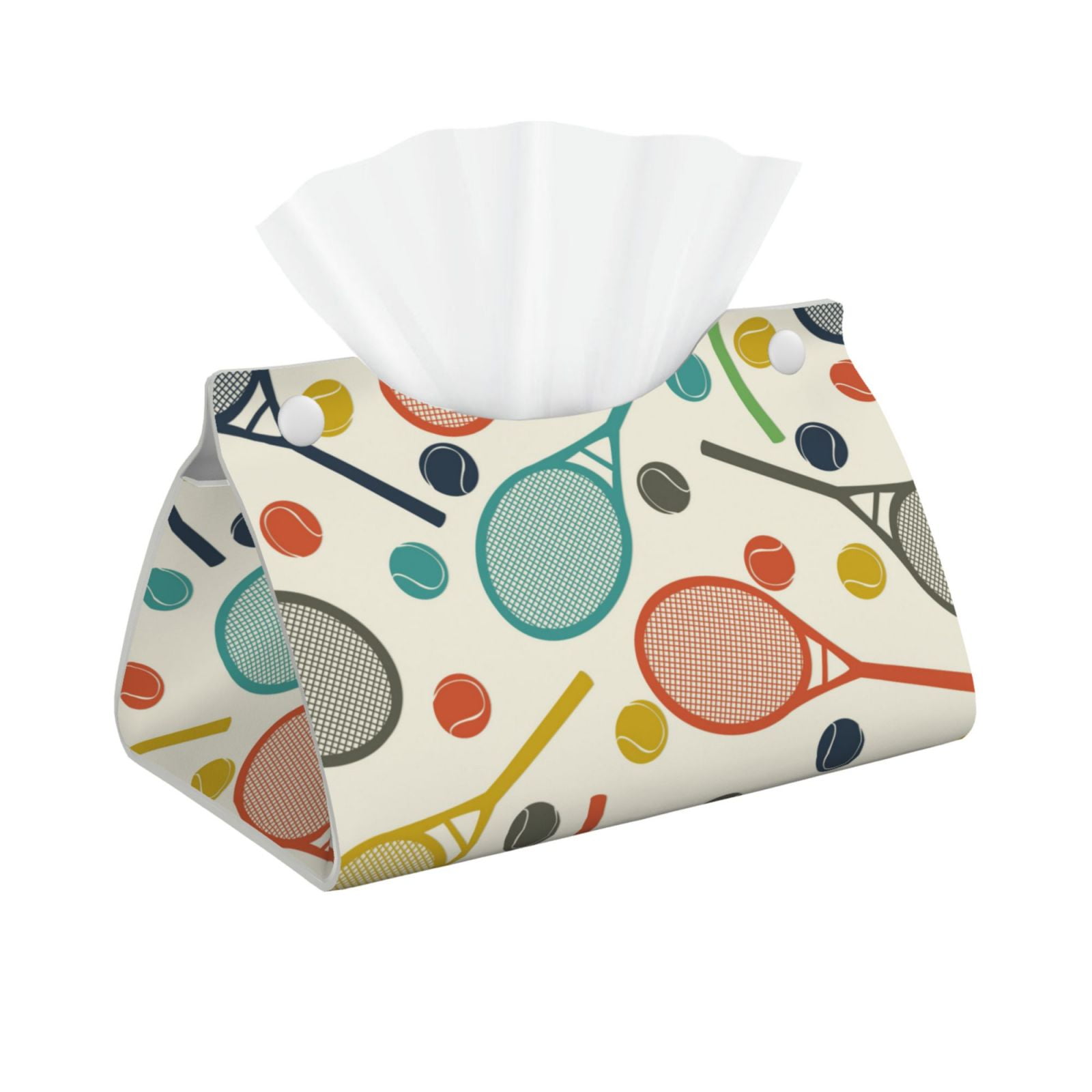 Leather Tissue Box Cover - Racket and Tennis Ball Long PVC Tissue Box ...