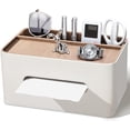 Leather Tissue Box Cover Rectangular with Storage Organizer Tray ...