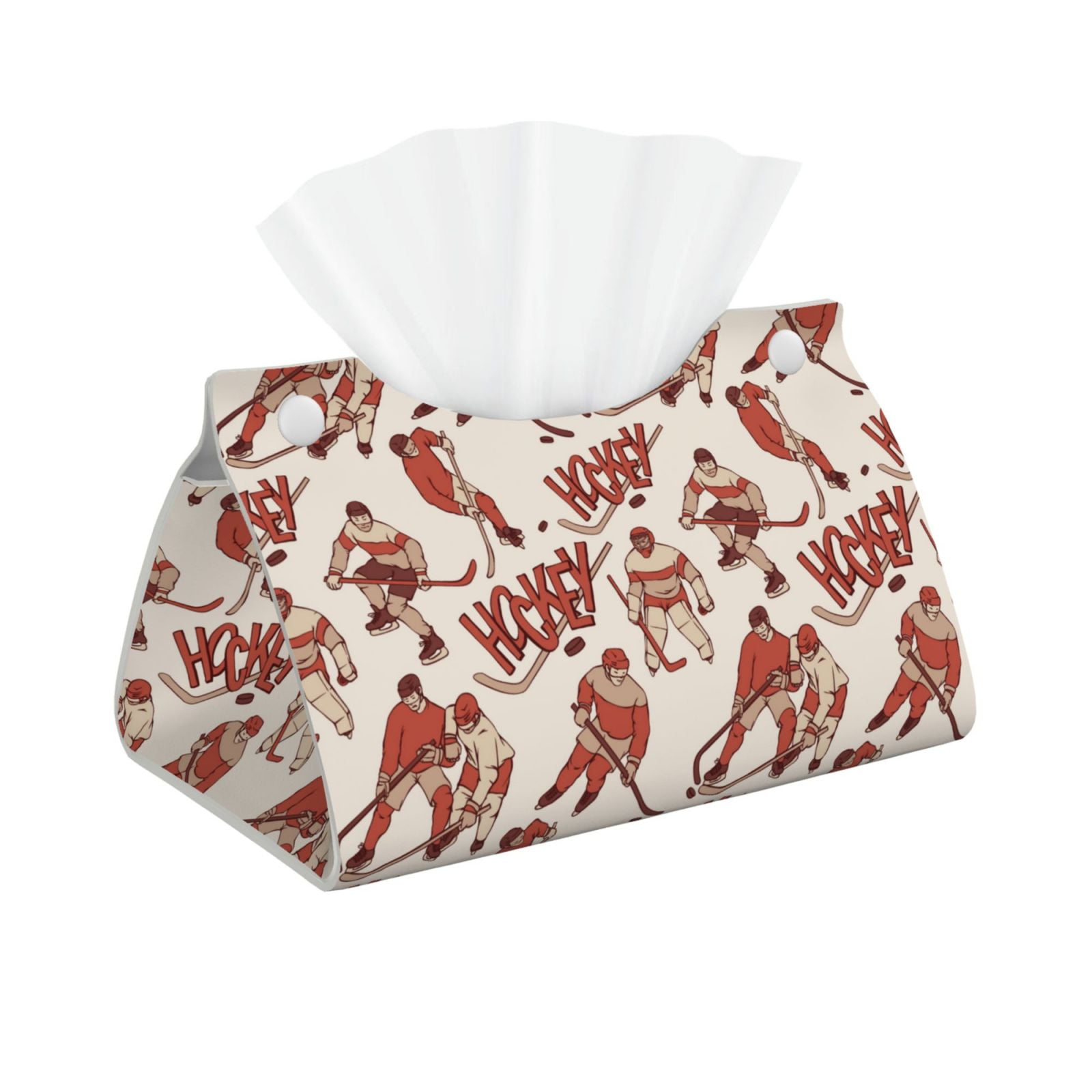 Leather Tissue Box Cover - Retro hockey player stick cool Long PVC ...