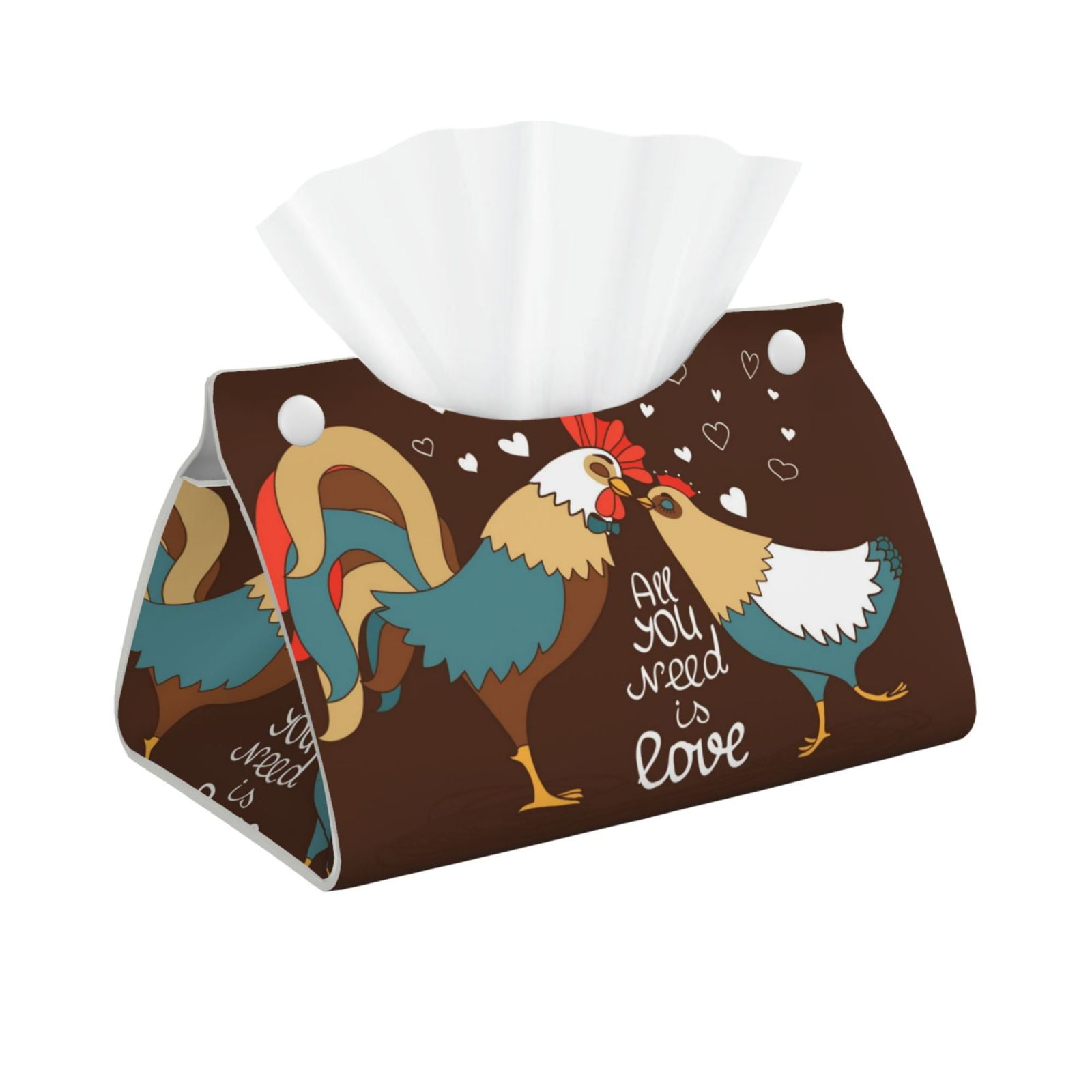 Leather Tissue Box Cover - Rooster And Chicken Long PVC Tissue Box ...