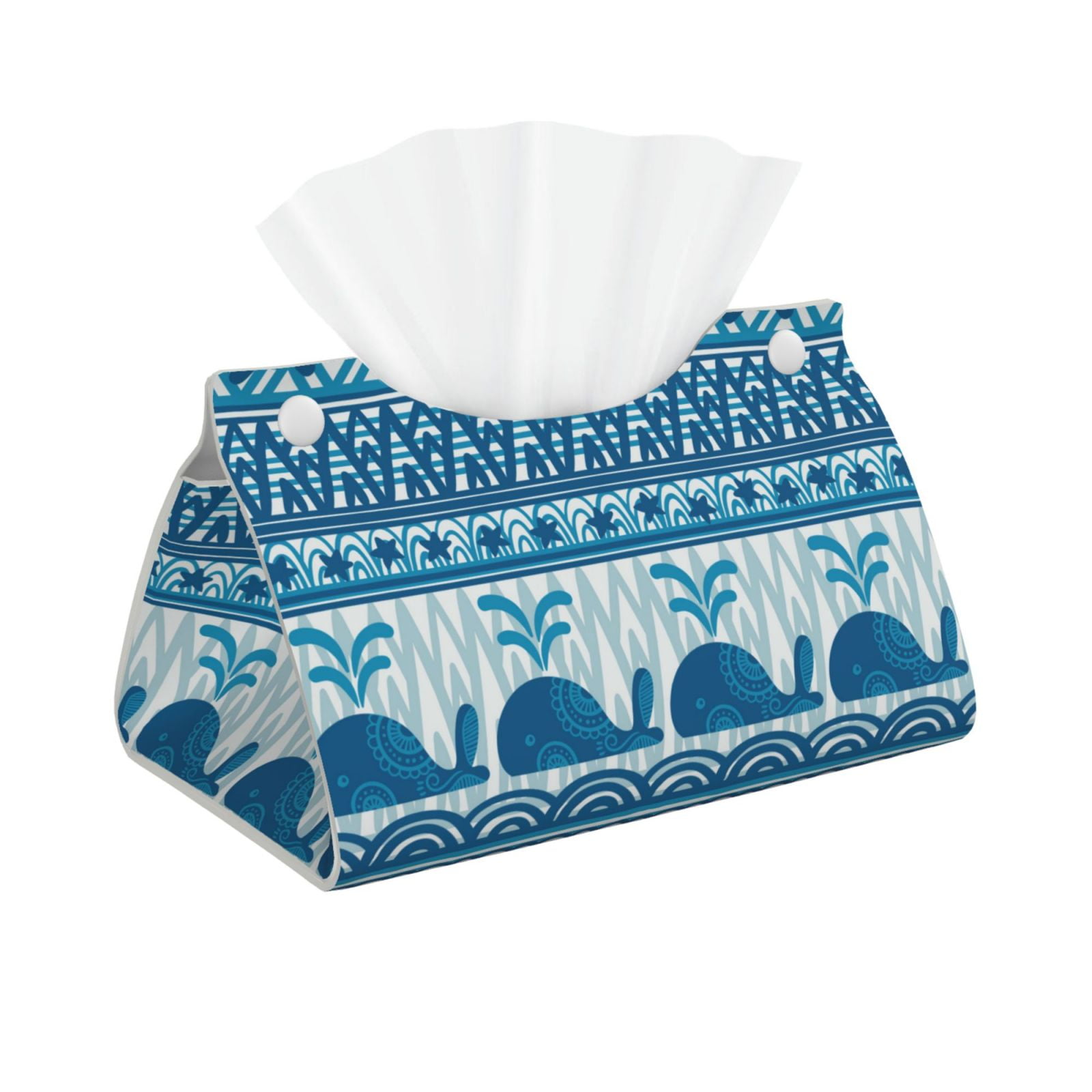 Leather Tissue Box Cover - Sea Underwater Animals Long PVC Tissue Box ...