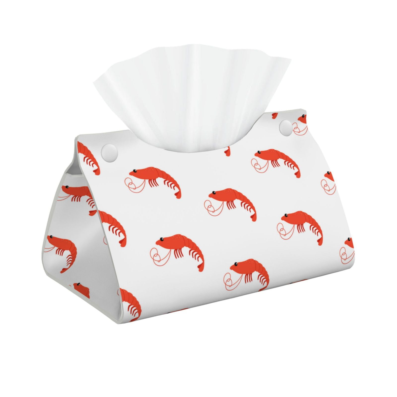 Leather Tissue Box Cover - Shrimp No.9078 Long PVC Tissue Box Holder for Dining Tables, Desks ...
