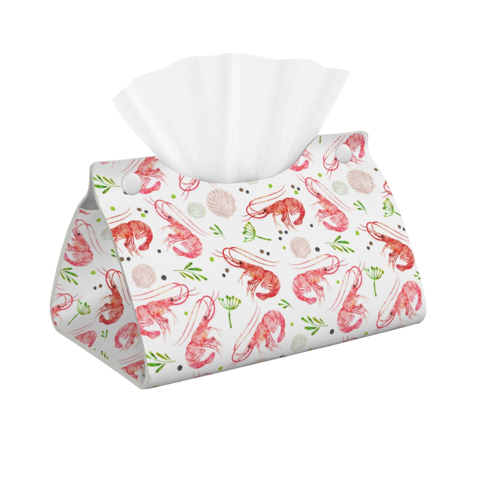 Leather Tissue Box Cover - Shrimp Shells Seaweed Long PVC Tissue Box ...