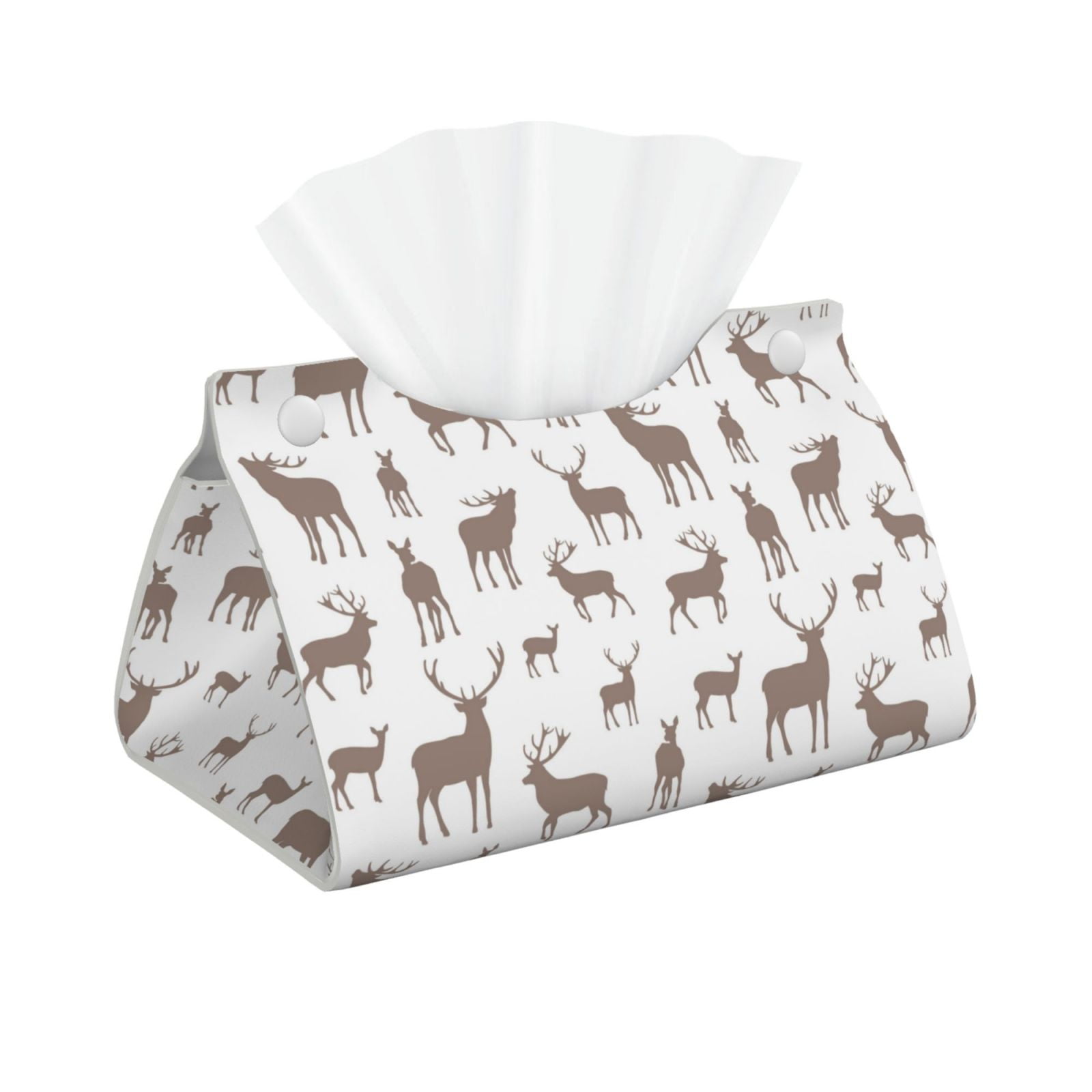 Leather Tissue Box Cover - Simple Elk Deer Brown Long PVC Tissue Box ...