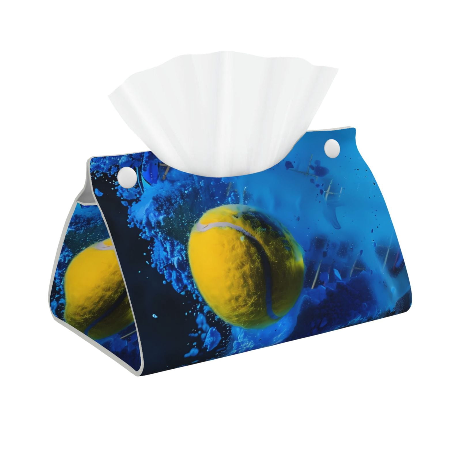 Leather Tissue Box Cover - Sports Tennis Ball Long PVC Tissue Box ...
