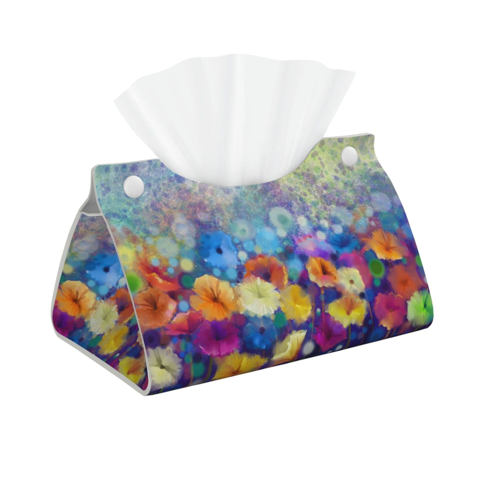 Leather Tissue Box Cover - Spring Flower Seasonal Long PVC Tissue Box ...