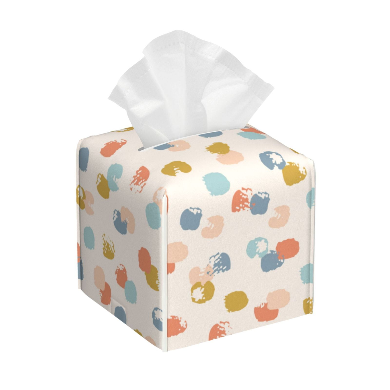 Leather Tissue Box Cover Square - Abstract paint dots spots pattern ...