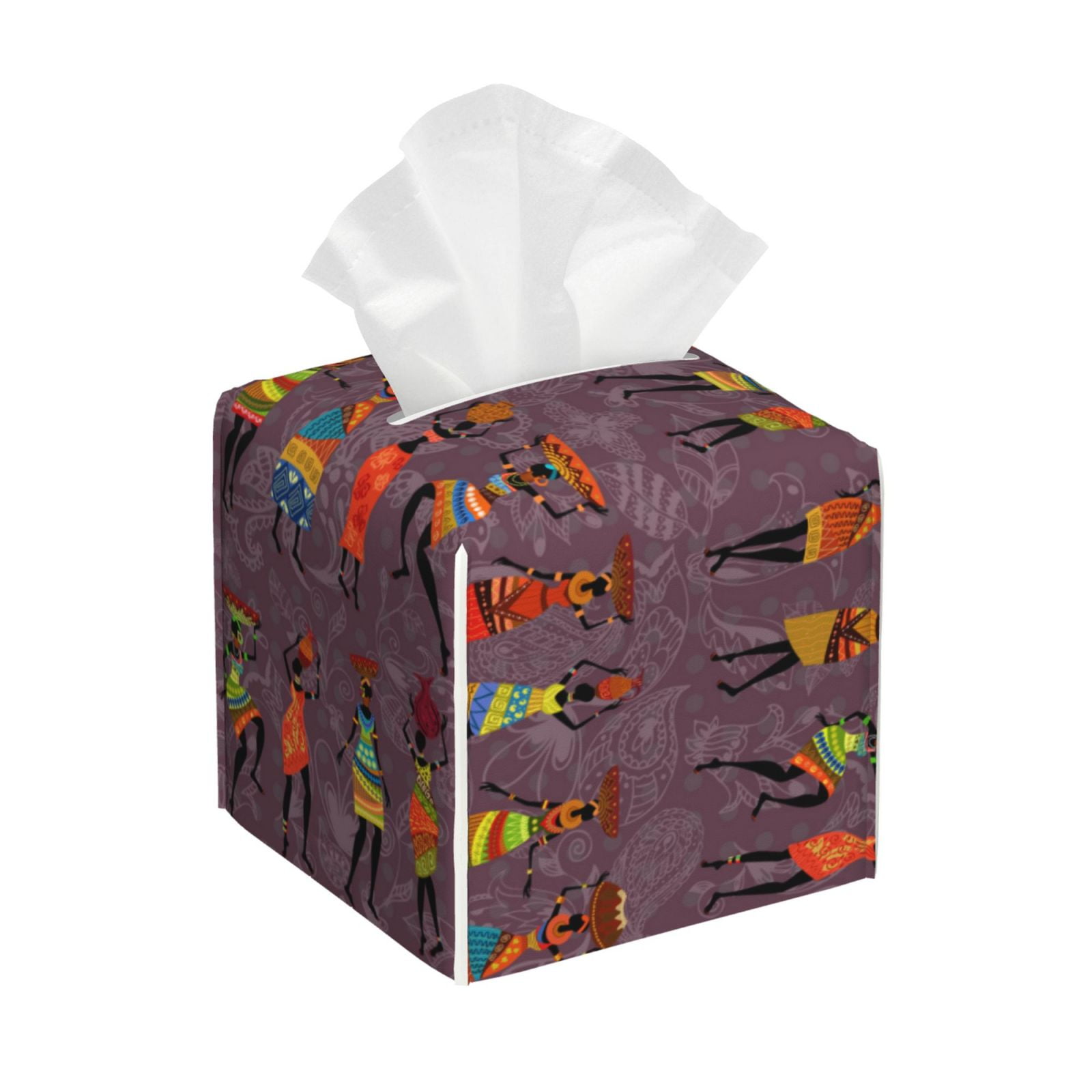 Leather Tissue Box Cover Square - African Women Waterproof Tissue Box ...