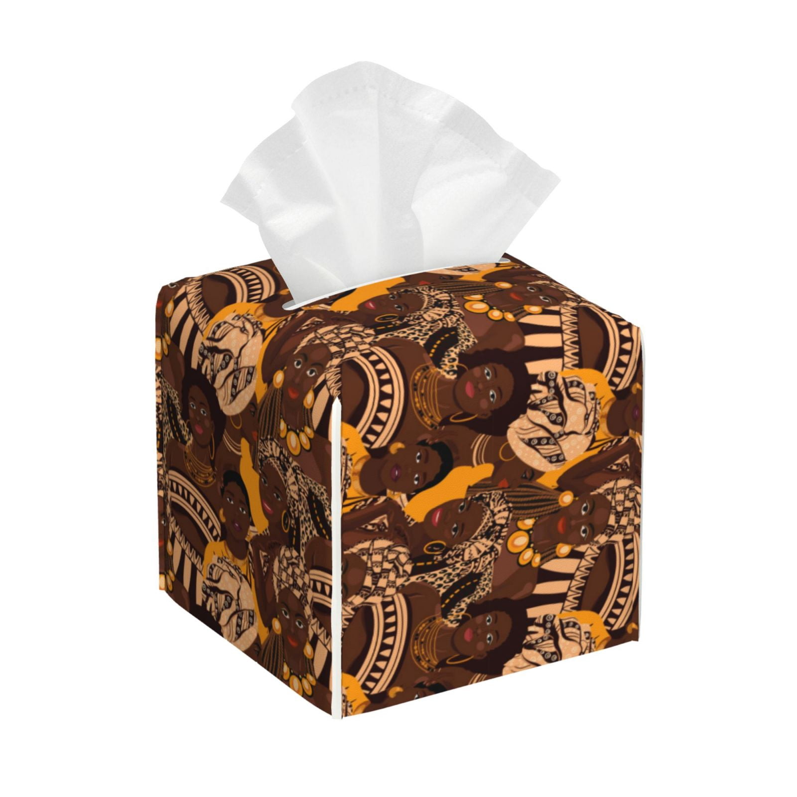Leather Tissue Box Cover Square - Beautiful Ethnic African Women ...