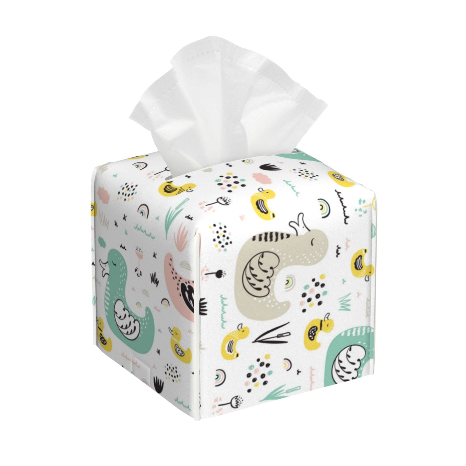 Leather Tissue Box Cover Square - Bohemian Cute Duck Waterproof Tissue ...