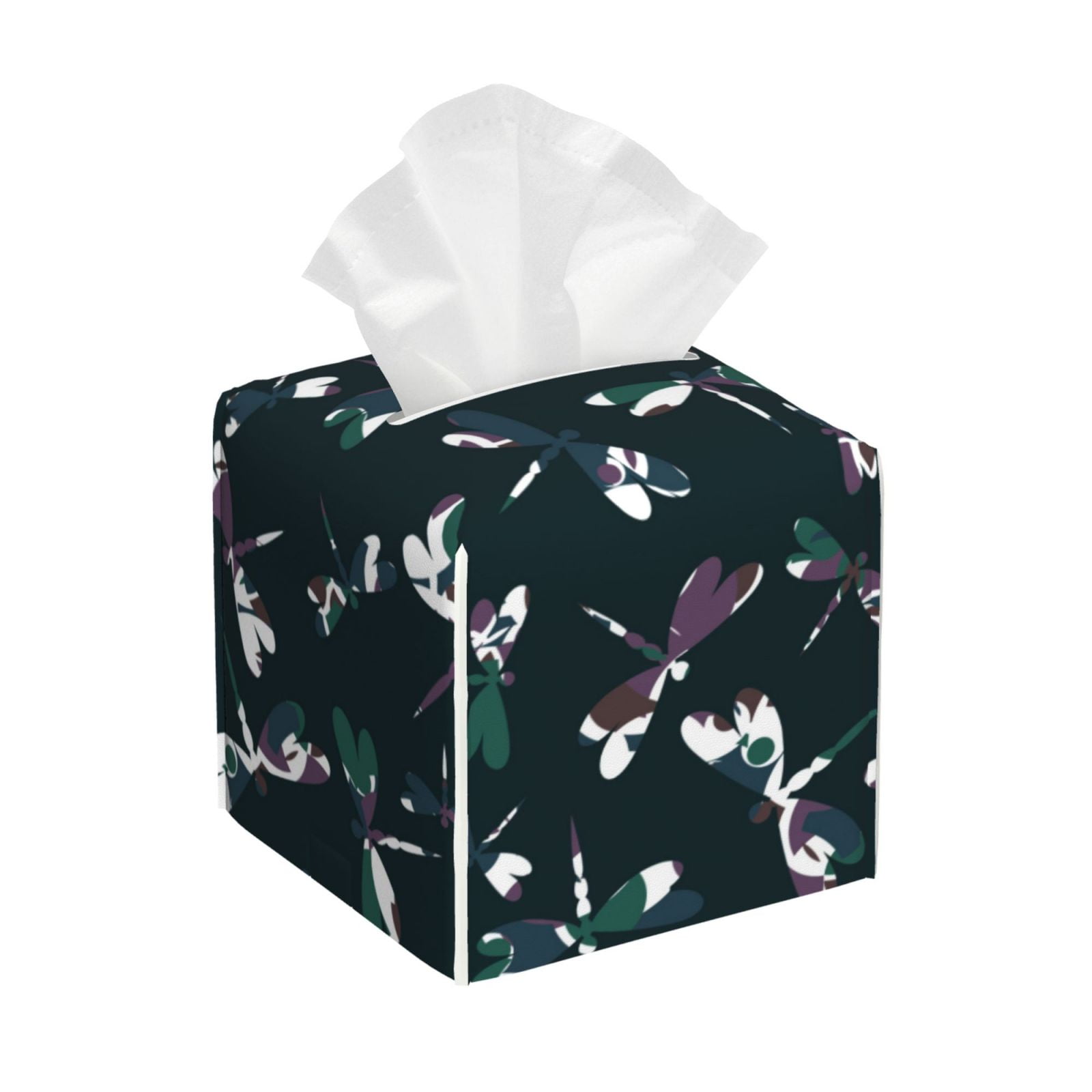 Leather Tissue Box Cover Square - Camouflage Dragonfly Waterproof ...