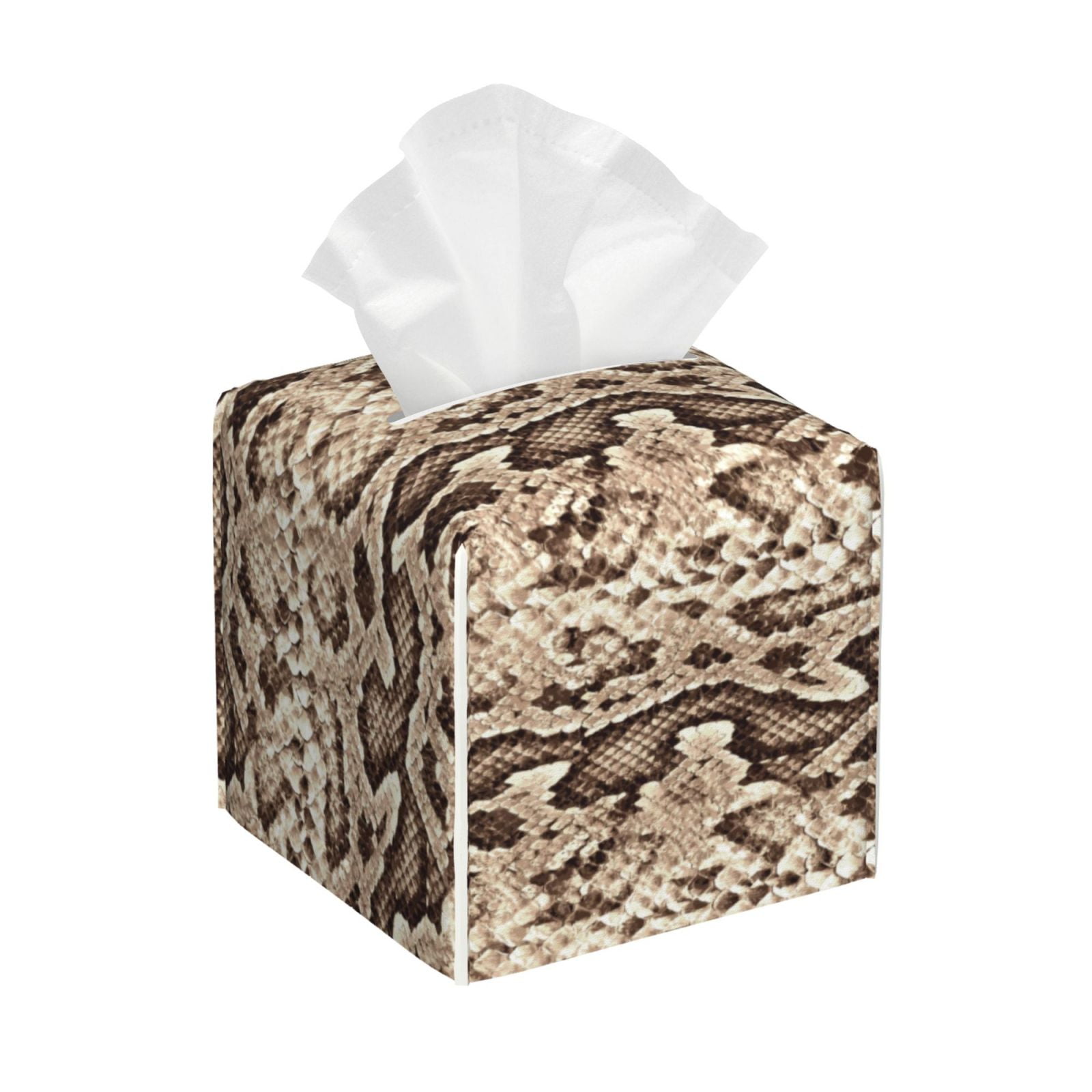 Leather Tissue Box Cover Square - Camouflage Print snake Lightweight ...