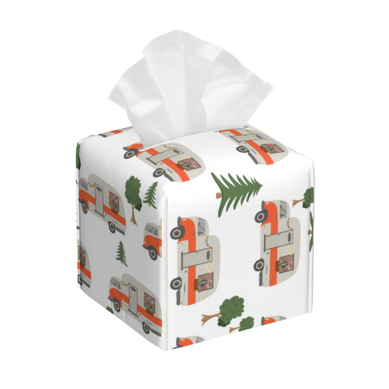 Leather Tissue Box Cover Square - Camp Van Waterproof Tissue Box Holder ...