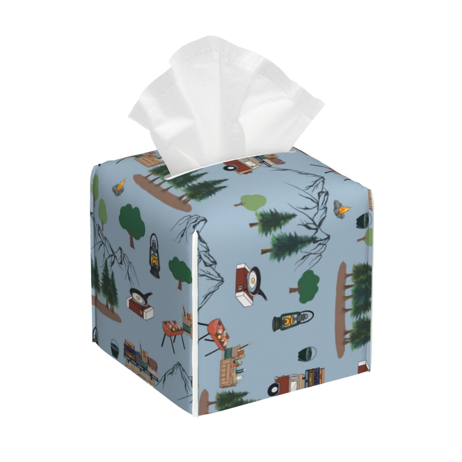 Leather Tissue Box Cover Square - Camping Caravan Waterproof Tissue Box ...