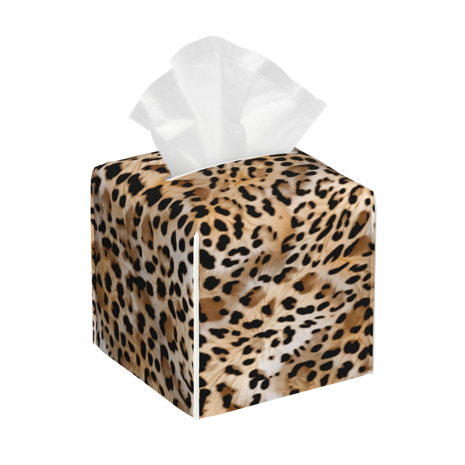 Leather Tissue Box Cover Square - Colorful leopard print cool ...