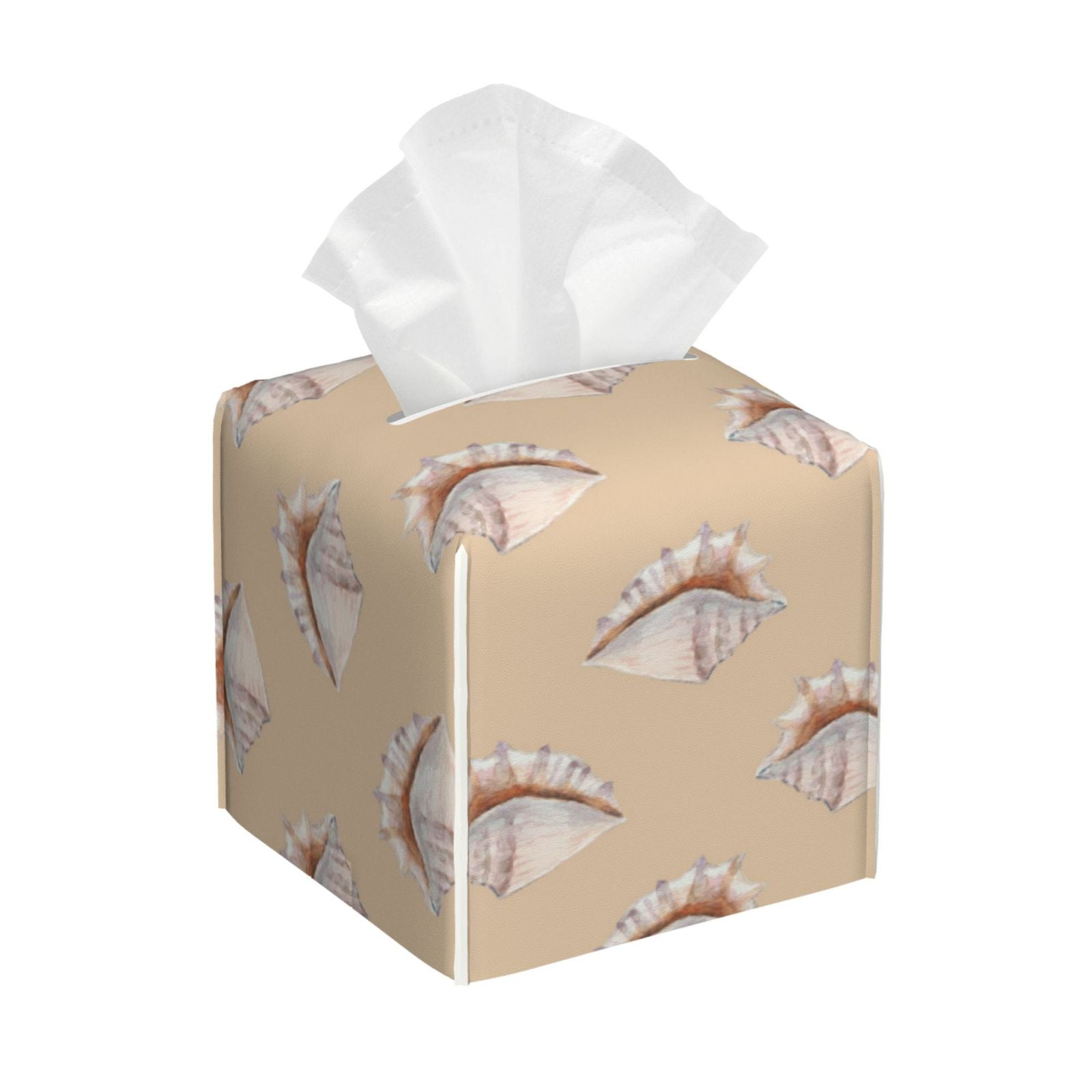 Leather Tissue Box Cover Square - Conch Shell No.J917 Waterproof Tissue ...