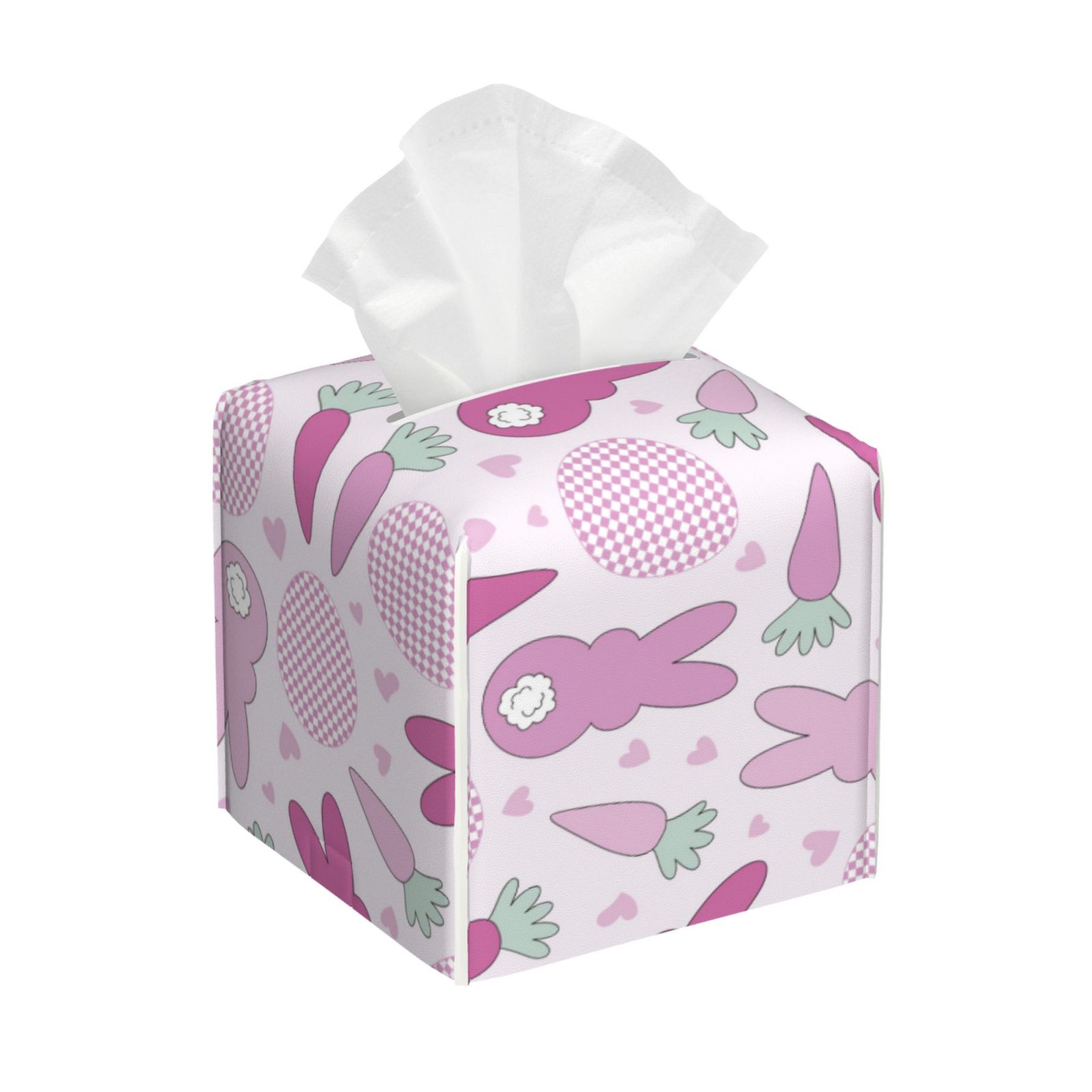 Leather Tissue Box Cover Square - Cute Carrot Egg Waterproof Tissue Box ...