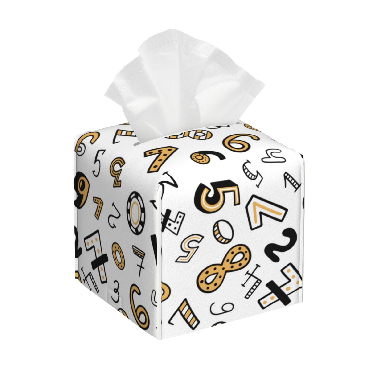 Leather Tissue Box Cover Square - Cute math numbers Lightweight ...
