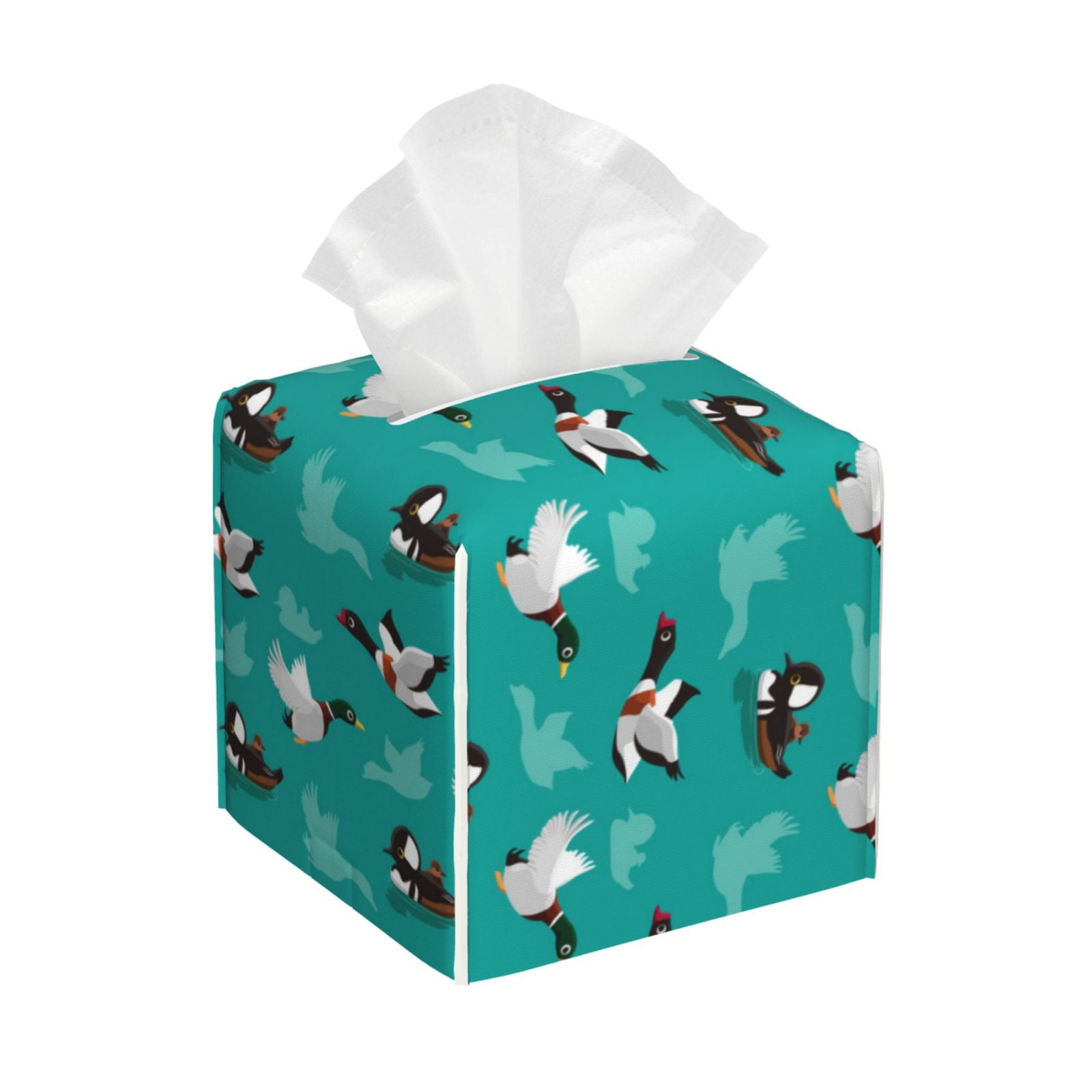 Leather Tissue Box Cover Square - Ducks A Waterproof Tissue Box Holder ...