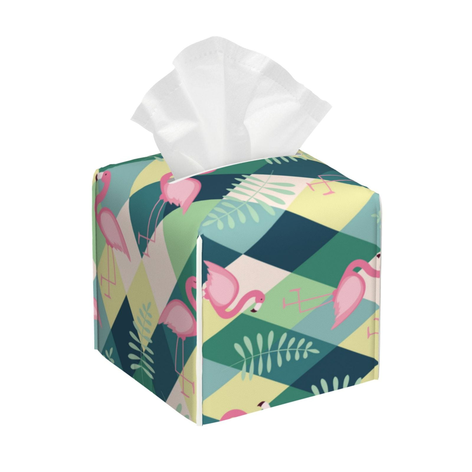 Leather Tissue Box Cover Square - Flamingo pink AA Lightweight ...