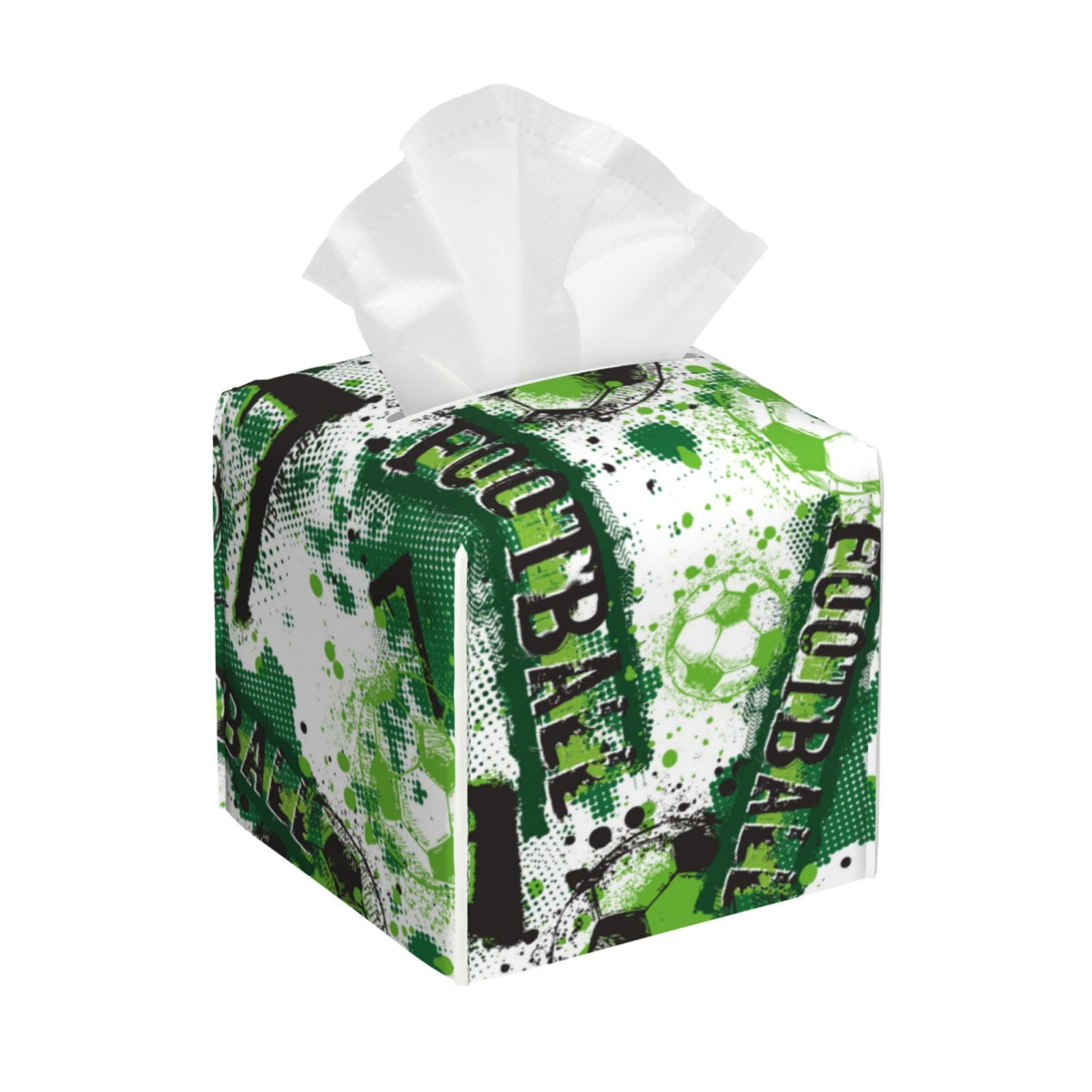 Leather Tissue Box Cover Square - Football 7 Waterproof Tissue Box ...