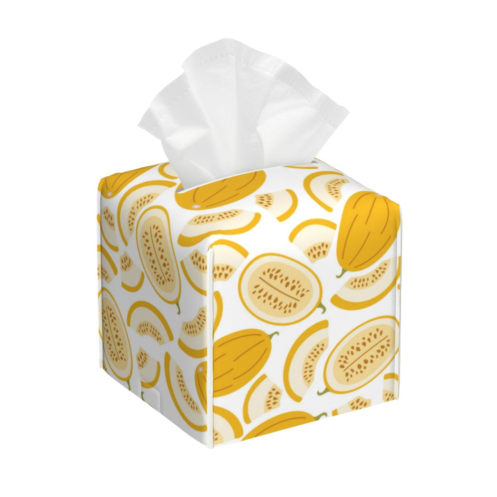 Leather Tissue Box Cover Square - Fragrant Cantaloupe Waterproof Tissue ...