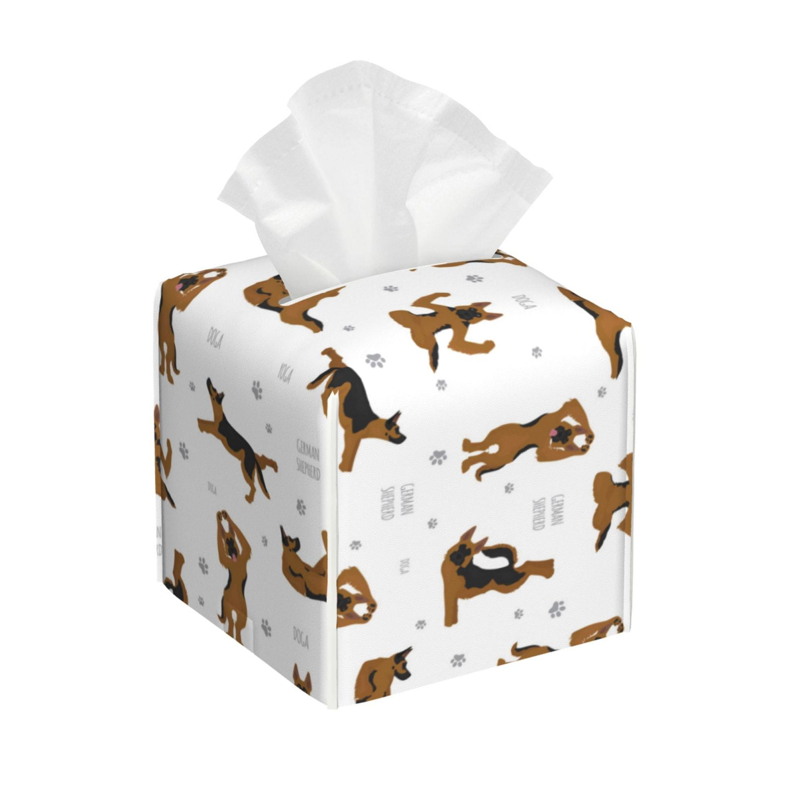 Leather Tissue Box Cover Square - German Shepherd Dog No.1007 ...