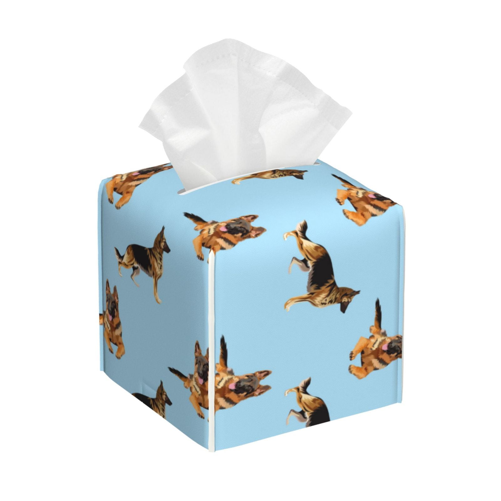 Leather Tissue Box Cover Square - German Shepherd Dog No.1015 ...