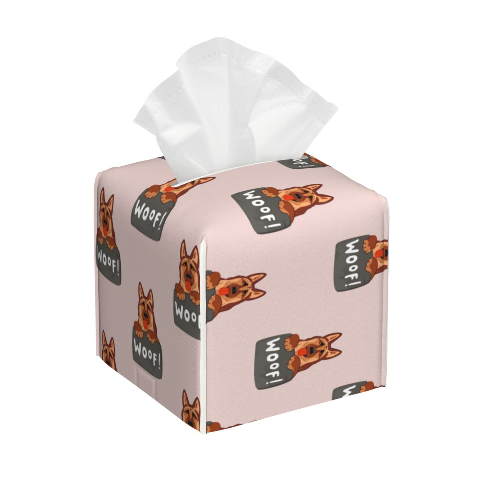 Leather Tissue Box Cover Square - German Shepherd Dog No.1021 ...
