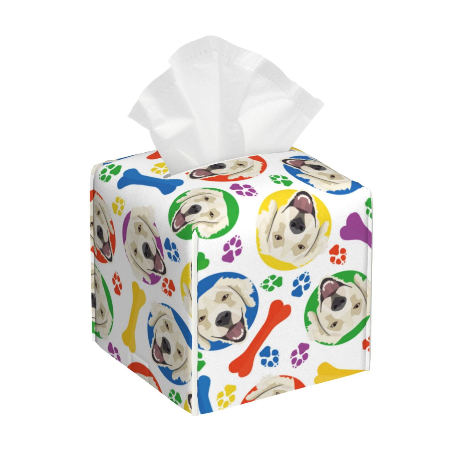 Leather Tissue Box Cover Square - Labrador Retriever Dog No.1004 Lightweight Waterproof Tissue ...