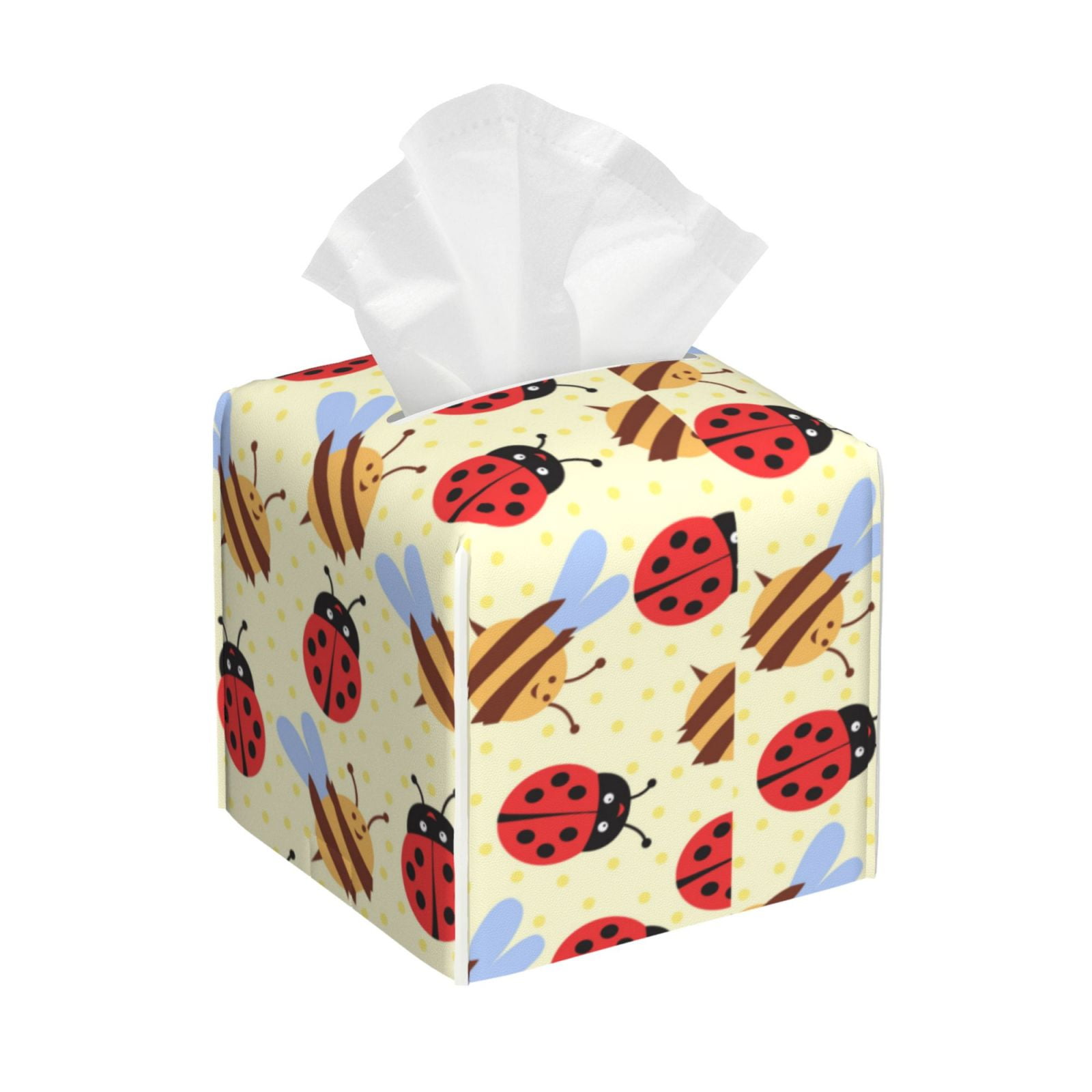 Leather Tissue Box Cover Square - Ladybug And Bee Waterproof Tissue Box ...