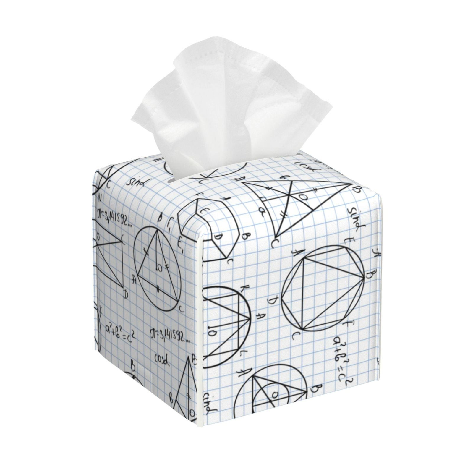 Leather Tissue Box Cover Square - Math formula Print Lightweight ...