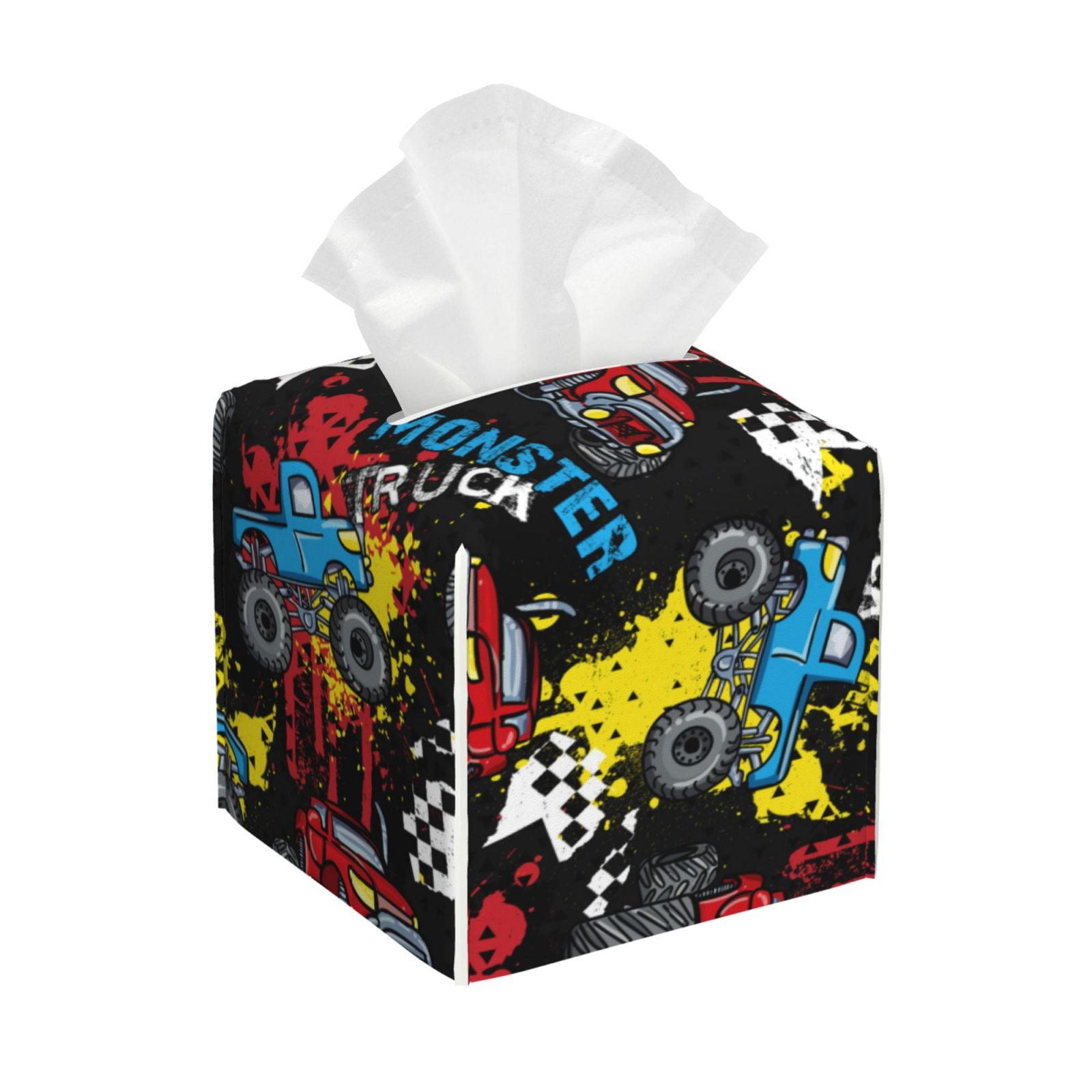 Leather Tissue Box Cover Square - Monster Car Lightweight Waterproof ...